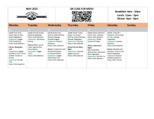 Employee Dining Room Menu